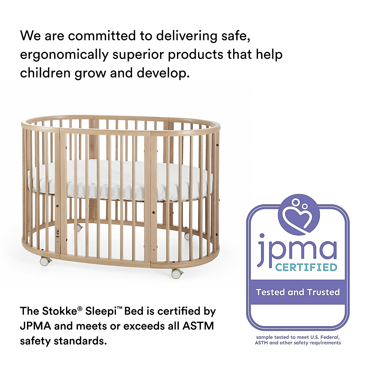 Stokke Sleepi Mattress with Organic Cover by Colgate, White - Foam Crib Mattress with Infant Support & Safety Features - Compatible Sleepi Crib/Bed