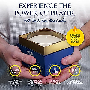 Prayer Meditation Candle W/Message Hidden Inside - Audio Guided Prayer Included - Perfect for Home Decor - All Natural Luxury Large Long Lasting Toxic Free Scented Candle