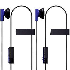 2 Pack Mono Chat Game Gaming Earbuds Earpiece earphones Headphones Headset with Mic Microphones for PS4 Playstation 4