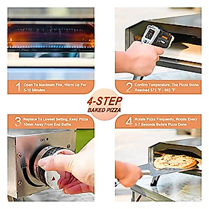 BIG HORN Gas Pizza Oven, 12 inch Portable Stainless Steel Propane Pizza Oven, Outdoor Pizza Maker with Stone for Baked Pizza