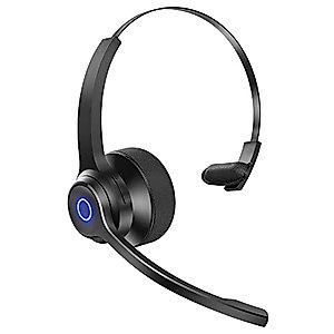 Bluetooth Headset with Microphone,Trucker Bluetooth Headset with Noise Cancelling,50Hrs Call Time,CVC8.0 Dual Mic, V5.1, Wireless Headset with Paddle Mute,On Ear Headphones for PC,Laptop,Cell Phones