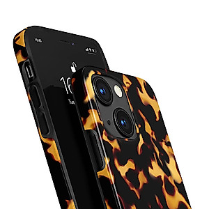 uCOLOR Case Compatible with iPhone 13 Mini 5.4" 2021 Tortoise Shell Pattern Stylish Matt Hybrid Ultra Slim Soft TPU Protective Case (Tortoise Shell)