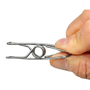 Home-X Clothes Pins 40 Pack, Metal Pins, Multi-Purpose Stainless Steel Wire, Cord Clothes Pins Utility Clips, Hooks for Home/Office-2 inch