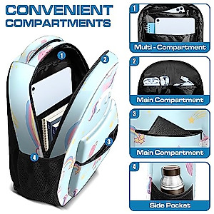 Genhuyiz Backpacks for Boys and Girls Kids Backpacks for School Trips and Outdoor Activities Perfect for Boys and Girls in Preschool Kindergarten and Elementary School 16 Inches (Unicorns)