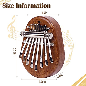 MOTZU Mini Kalimba, 8 Keys Finger Thumb Piano, Portable Mbira Solid Wood Finger Piano, Special Musical Instrument Gift for Kids, Adults, and Beginners
