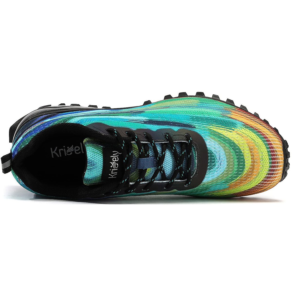 ikunka Men'S Fashion Sneakers Lightweight Breathable Extra Wide Walking Shoes Tennis Cross Training Shoe Non Slip Trail Running Shoes（Multicolor Blue 9.5）