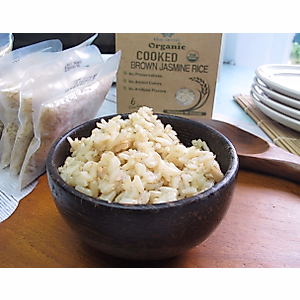 Organic Thai Jasmine Microwavable Cooked Brown Rice - Gluten-free - Vegan Healthy Ready to Eat 6 x 4.6 OZ Pouch (Brown Rice 6 Pouches)