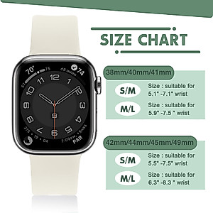 Tighesen Sport Bands Compatible with Apple Watch Band Ultra 2/Ultra SE Series 10/9/8/7/6/5/4/3/2/1 38mm 40mm 41mm 42mm 44mm 45mm 46mm 49mm S/M M/L for Women/Men Silicone iWatch Band