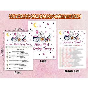 Halloween Name That Baby Song Baby Shower Game, 30 Players Baby Shower Game Cards for Baby Shower, Gender Reveal Party, Halloween Party Games Favors Decorations Supplies-LO17