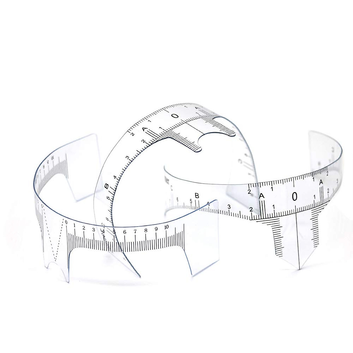 6 Pieces Tattoo Ruler Eyebrow Ruler Nose Positioning Eyebrow Grooming Ruler Reusable Eyebrow Stencil Makeup Microblading Measure