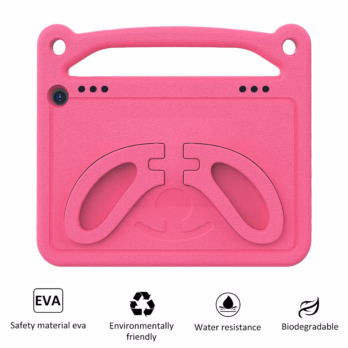 Fire HD 8 Tablet Case for Kids(12th/10th generation tablet, 2022/2020 release)-Riaour Kids Friendly Shockproof Cover with Handle Stand for All-New Amazon Kindle Fire HD 8 Plus & 8 Kids Pro Tablets - Pink