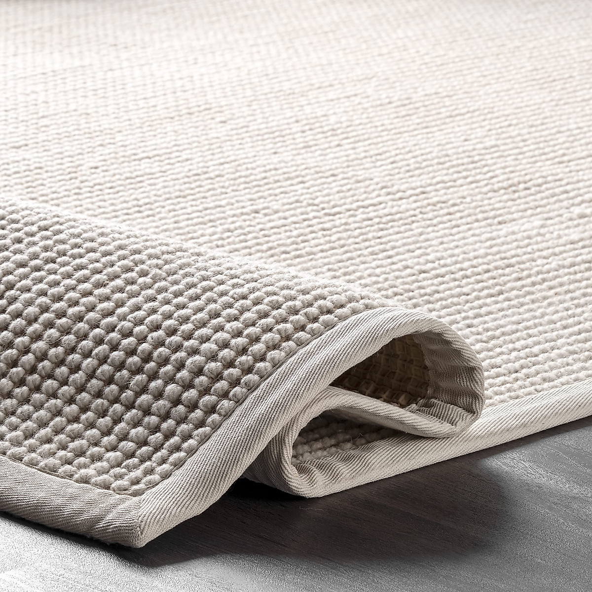 Rugs USA x Arvin Olano Patricia Jute and Wool Area Rug, 6x9, Ivory