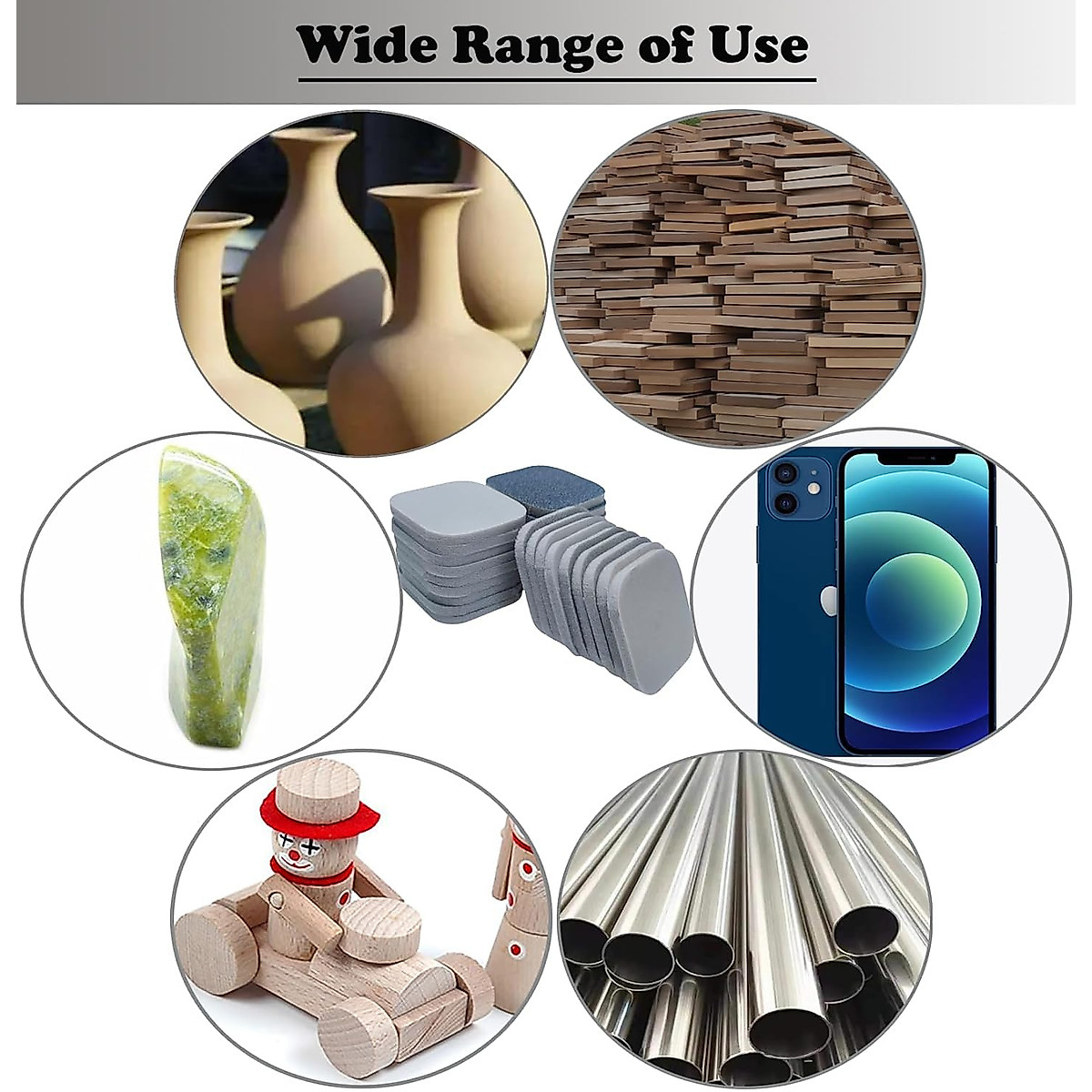 Tonmp 54 PCS 2 x 2 Soft Touch Sanding Pads, Mesh Sanding Polishing Pads Hand Sander Blocking from 320 to 3500 Grits Sander Sponge for Plastic Sanding Acrylic Materials (54 Pack)