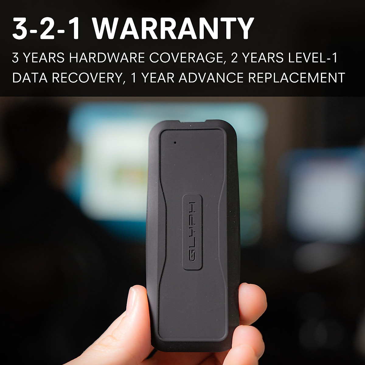 Glyph Atom EV SSD, USB-C (3.2, Gen 2), USB 3.0, Compatible with Thunderbolt 3 (4TB)