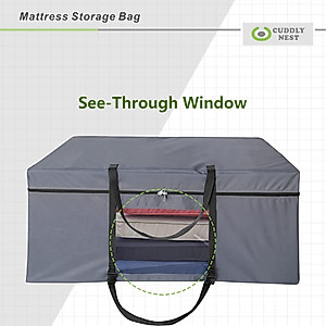 Cuddly Nest Folding Mattress Storage Bag - Heavy Duty Carry Case for Tri-Fold Guest Bed Mattress (Fits 6 Inch Full Mattress, Gray)