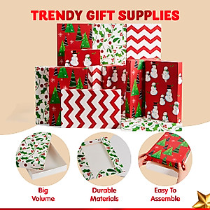 JOYIN 12 Pcs 14" x 9.5" x 2" Christmas Tone Shirt Wrap Boxes ​with Lid and Base, Clothes, Wrapping Robe Boxes,Gift Boxes, Xmas Goody Gift Boxes for Christmas, Birthdays, Wedding, 4 Designs