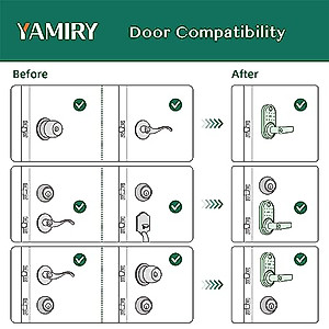 Smart Door Handle Lock with Keypad: Yamiry Fingerprint Smart Lock - Keyless Entry Door Lock for Front Door - Digital Door Lock - WiFi Door Lock with APP - Genarate Passcode Remotely - DIY Installation