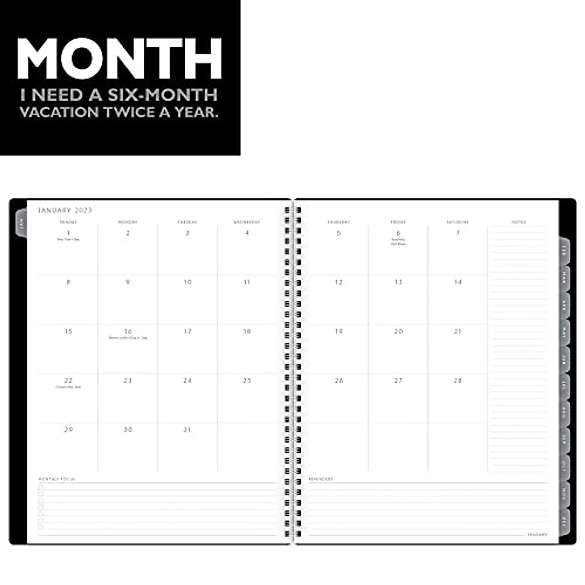 AT-A-GLANCE Elevation 2023 RY Block Format Weekly Monthly Planner, Black, Large, 8 1/2" x 11"