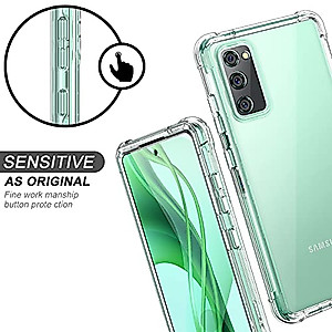 SURITCH Clear Case for Galaxy S20 FE 5G,[Built in Screen Protector][Camera Lens Protection] Full Body Protective Shockproof Bumper Rugged Cover for Samsung Galaxy S20 FE 6.5 Inch (Clear)