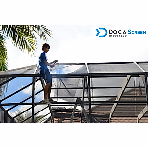 DOCAZOO DocaScreen Window Screen Replacement - Easy to Cut Fiberglass Roll Screen Door Mesh, 72 inch x 100 feet - DIY for House Windows, Door, Pool, Porch or Back Patio, Gray