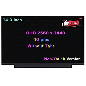 BTSELSS 14.0" LCD Screen Replacement for Lenovo Thinkpad T480 Display Panel QHD 2560 x 1440 40 pin 60 Hz Non-Touch (Without Tabs)