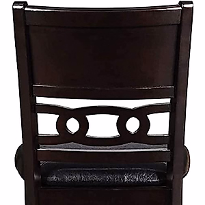 New Classic Furniture Gia 5-Piece Round Counter Height Dining Set with 1 Dining Table and 4 Chairs, 42-Inch, Ebony