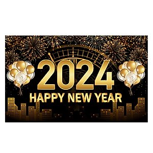 2024 Happy New Year Backdrop Happy New Year Background Cloth Happy New Year Banner New Year Party Decoration Family Party Photo Background