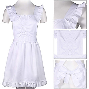 SATINIOR Halloween Retro Kitchen Apron and Bonnet for Women Thanksgiving Revolutionary Colonial Accessory(Fresh Style)