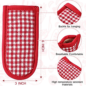 8 Pieces Pan Handle Sleeve Heat Resistant Pot Sleeve Grip Non-Slip Skillet Pot Holder Machine Washable Cast Iron Handle Cover Cotton Assist Handle Holder, 4 Styles, 3 x 6 Inch(Retro Style)