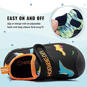 WOUEOI Toddler Boys Aqua Water Shoes Breathable Girls Sport Beach Walking Shoes Lightweight(Black/Orange AS,6.5 Toddler)