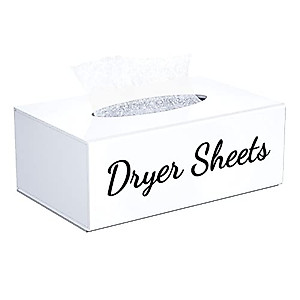 FEMELI Farmhouse Dryer Sheet Dispenser, Magnetic Dryer Sheet Holder for Laundry Room Decor & Organization, Acrylic Fabric Softener Sheets Container Box with Removeable Lid…
