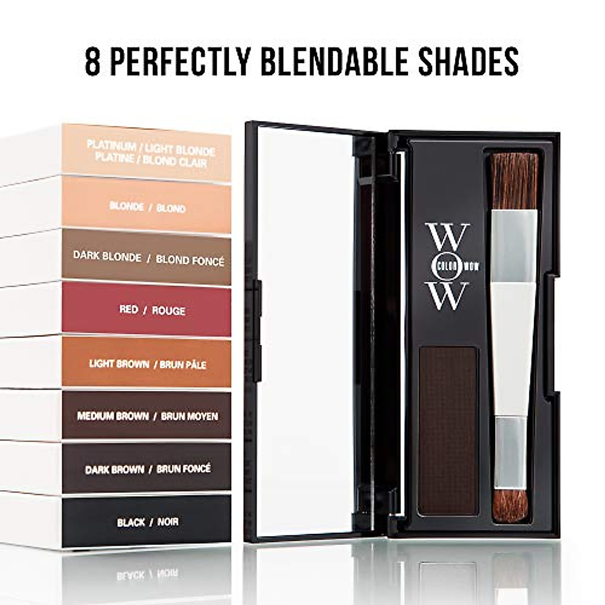 Color Wow Root Cover Up, Dark Brown – Instantly cover greys + touch up highlights, create thicker looking hairlines, water resistant, sweat resistant - No mess multi award winning root touch up