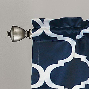 Lush Decor, Navy Geo Valance, 18 x 52, 18 in x 52