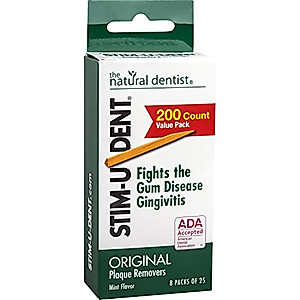 Stim-U-Dent Original, The Un-Plastic Plaque Removers, Mint-Flavored, 200 Count Box (Pack of 6)
