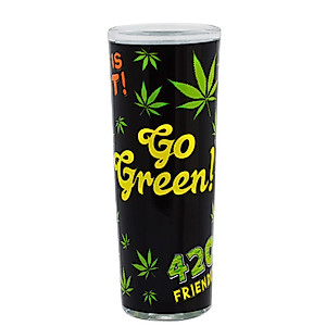 Shot Glasses - Funny Novelty Shot Glass 2 Pack for Men & Women, Unique 3.5 oz Shot Glass set, Great Gag Gifts Shot Glasses for Vodka, Whiskey, Tequila, Espresso, Gag Gift for Men (Go Green)