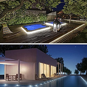 50ft 360 LED Rope Lights Outdoor, Connectable and Flexible Tube Lights with 8 Modes, Waterproof Indoor Outdoor LED Rope Lighting for Deck, Garden, Pool, Patio, Wedding, Xmas Decorations (White)