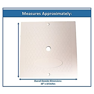 JSP Manufacturing 10 Inch Square Skimmer Deck Cover 10"x10" Lid Replacement for Hayward SPX1082E SP1082 (1, White)