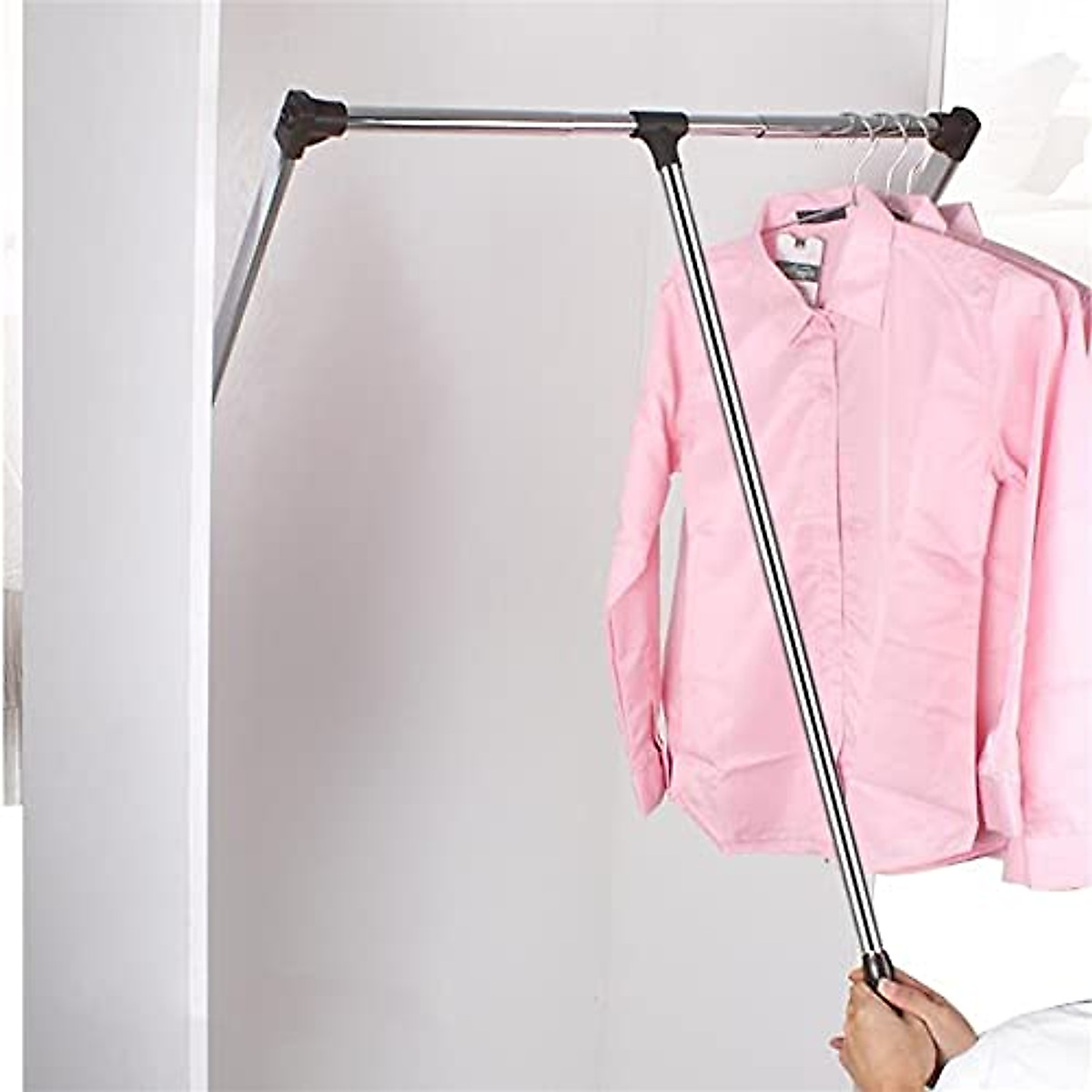 Large Closet Lifting Rack Drying Rack/Drop-Down Rail, Adjustable Pull-Down Wardrobe Rod, Suitable for Wardrobe Width 1100-1600MM, Bearing 30kg (Size : 1150-1500mm)