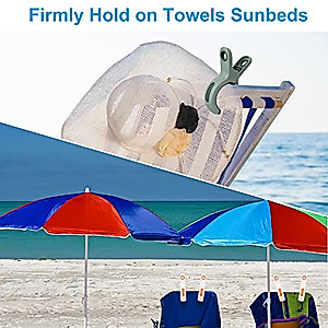 9Pcs Beach Towel Clips, Pletpet Heavy Duty Beach Towel Holders for Beach Chair, Strong Beach Towel Clips Pins Towel Holder for Pool Chair Towel