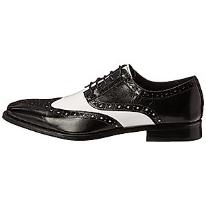 Stacy Adams Men's Tinsley-Wingtip Oxford, Black/White, 15 M US