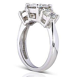 Kobelli Round-cut Moissanite Three-Stone Engagement Ring 2 1/2 CTW 14k White or Yellow Gold