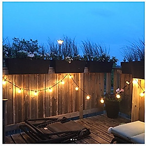 SUNSGNE 25Ft Globe String Lights G40 Outdoor Patio String Lights with 27 Clear G40 Bulbs, Natural Warm Bulb Hanging Umbrella Lights for Backyard Patio Garden Party Cafe Indoor Outdoor Decor-Brown
