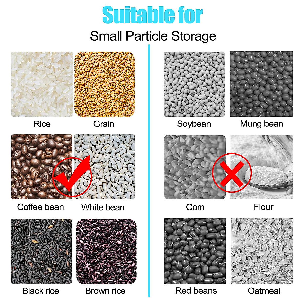 Rice Dispenser 5L, Grain Dispenser Glass Bucket, Cereal Dispenser Countertop for Kitchen and Pantry Organization, Large Rice Storge Container for Dry Food