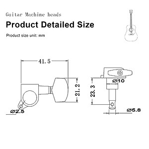 SAPHUE 6 Pieces 3L3R Guitar tuner pegs,Big Square Sealed guitar tuning pegs tuners machine heads,for Acoustic or Electric Guitar (Chrome)