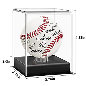 Baseball Display Case, Acrylic Baseball Case for Display, UV Protected Baseball Display Cube, Baseball Display Case for Memorabilia Baseball, Autographed Baseball Clear Display Case (1)