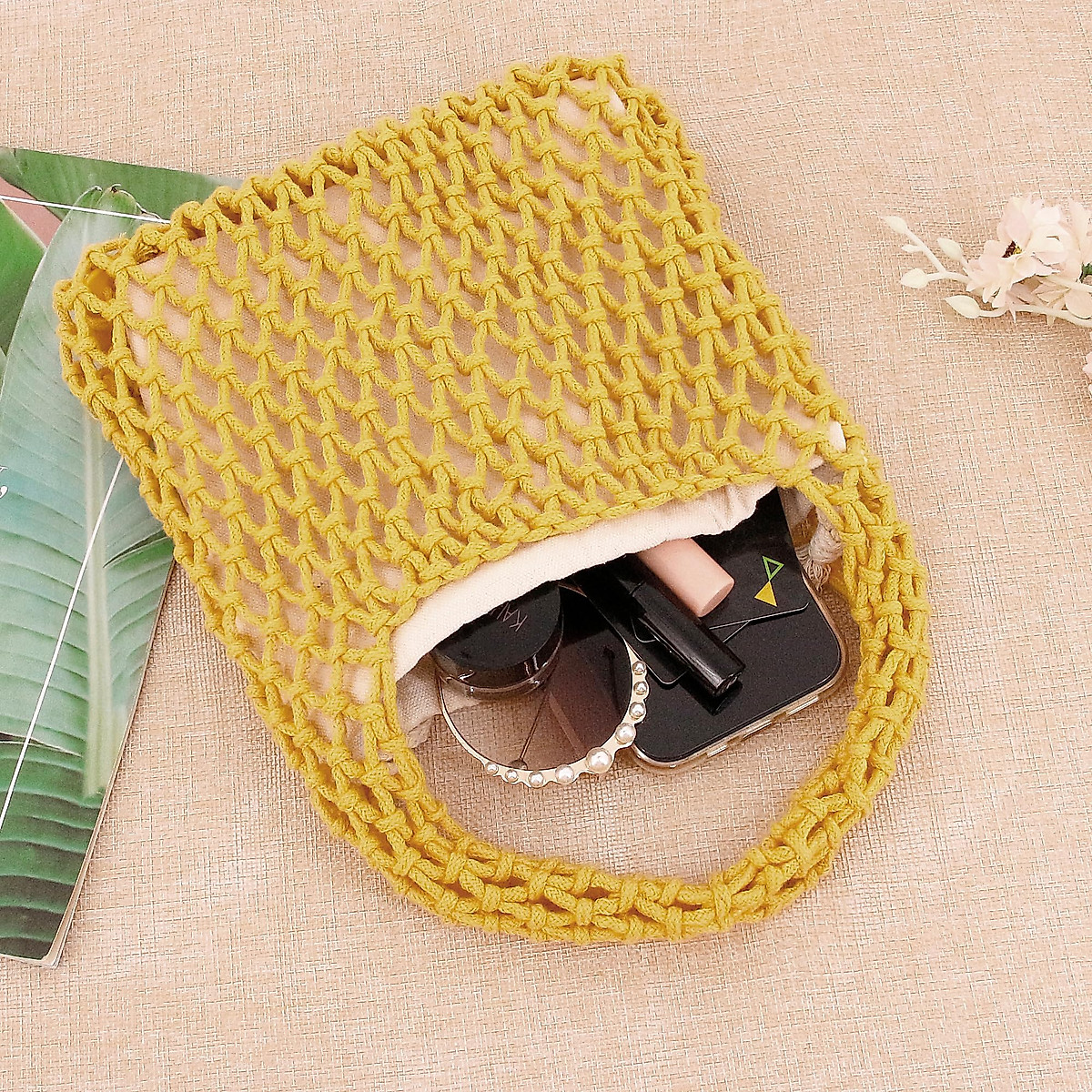 Naimo Straw Hobo Bag Handwoven Shoulder Bag Rattan Handbag Crochet Tote Weaving Summer Beach Bag