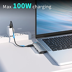 USB C Hub Adapter for MacBook Pro/Air M1 M2 13" 14" 15" 16" 2022-2019,ACASIS 5 in 1 MacBook Pro Accessories with 10Gbps 3*USB 3.1/ 100W Thunderbolt 3 PD Charing/ 3.5 Audio mic