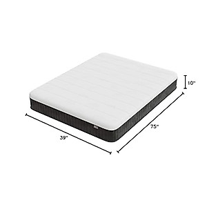 Swbvs Twin Mattress, 10 Inch Memory Foam Single Bed Mattress with Innerspring Hybrid Mattress in a Box Pressure Relief & Supportive Twin Size Mattress