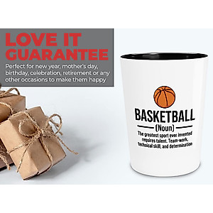 Flairy Land Basketball Shot Glass 1.5oz - Basketball definition - Playmaker Center Point Guard Shooting Guard Teammate Basketball Coach Trainee