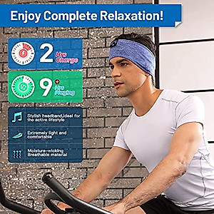 Sleep Headphones Bluetooth Headband, Perytong Sports Bluetooth Headband Headphones with Thin Speakers, Sleep Earbuds, Sleeping Headphones for Workout Running Yoga Nap, Gift for Men and Women